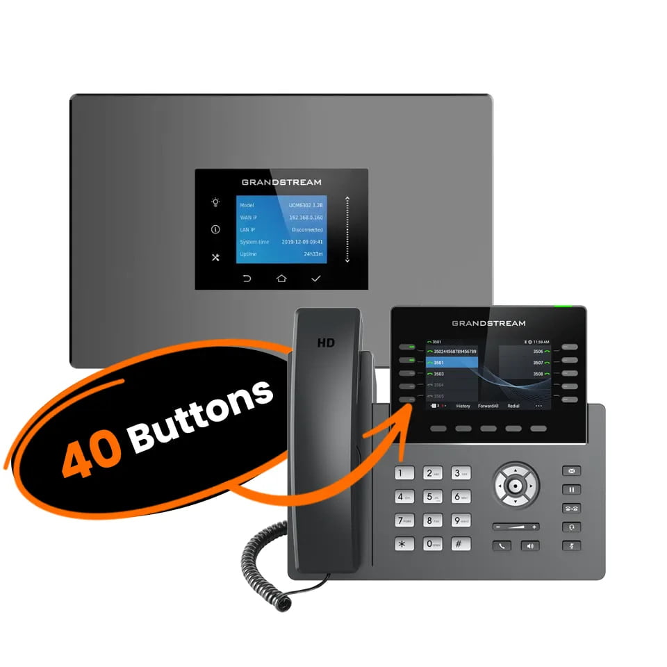 Grandstream Phone System Kits with 40-Button GRP2615 Phones