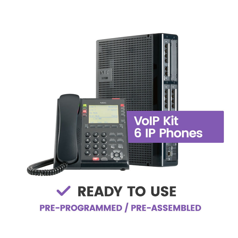 NEC SL2100 VoIP System Kit with (6) Desi-Less IP Phones